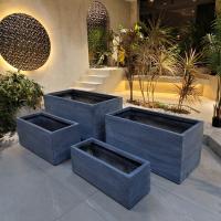 China Fiber Clay Outdoor Planter Rectangle Frost Resistant Flower Pot 1200x600x600mm for sale