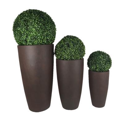 China Fiber Clay Planter Hand Carved Modern Flower Pot 400mm 750mm Durable Outdoor for sale
