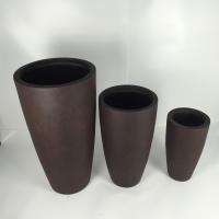 China Fiber Clay Planter Hand Carved Modern Flower Pot 400mm 750mm Durable Outdoor for sale