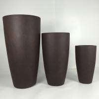 China Fiber Clay Planter Hand Carved Modern Flower Pot 400mm 750mm Durable Outdoor for sale