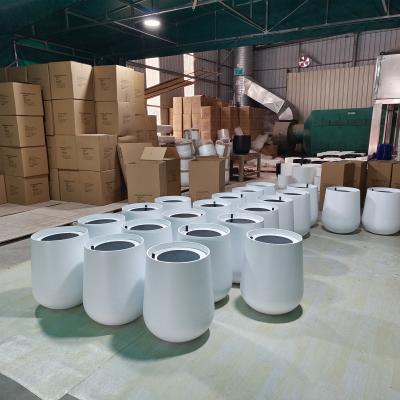 China Fiberglass Flower Pots Round Shape GRP Planter Box for Outdoor Indoor Decor Custom Size for sale
