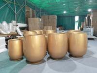 China Fiberglass Flower Pots Round Shape GRP Planter Box for Outdoor Indoor Decor Custom Size for sale