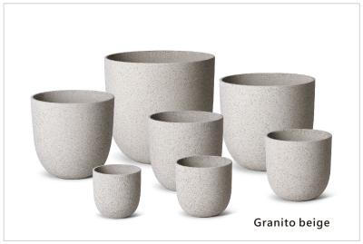 China Wholesale 10 Inch Fiber Clay Flower Pot Reinforced Planter for Indoor Outdoor Garden Decoration for sale