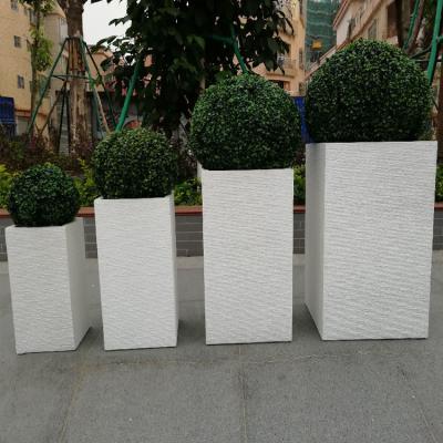 China Fiber Clay Flower Pot 10 Inch Lightweight Composite Planter for Indoor Outdoor Garden for sale