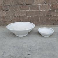 China 10 Inch Fiber Clay Planter Bowl Round Flower Pot for Indoor Outdoor Garden Decoration for sale