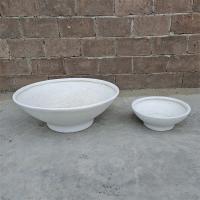 China 10 Inch Fiber Clay Planter Bowl Round Flower Pot for Indoor Outdoor Garden Decoration for sale