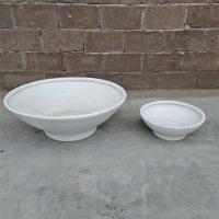 China 10 Inch Fiber Clay Planter Bowl Round Flower Pot for Indoor Outdoor Garden Decoration for sale