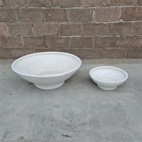 China 10 Inch Fiber Clay Planter Bowl Round Flower Pot for Indoor Outdoor Garden Decoration for sale
