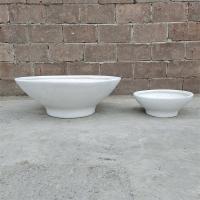 China 10 Inch Fiber Clay Planter Bowl Round Flower Pot for Indoor Outdoor Garden Decoration for sale