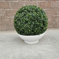 China 10 Inch Fiber Clay Planter Bowl Round Flower Pot for Indoor Outdoor Garden Decoration for sale