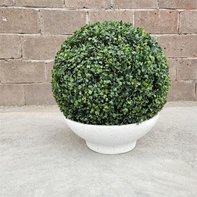 China 10 Inch Fiber Clay Planter Bowl Round Flower Pot for Indoor Outdoor Garden Decoration for sale