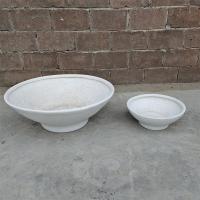 China 10 Inch Fiber Clay Planter Bowl Round Flower Pot for Indoor Outdoor Garden Decoration for sale