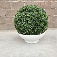 China 10 Inch Fiber Clay Planter Bowl Round Flower Pot for Indoor Outdoor Garden Decoration for sale