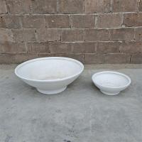 China 10 Inch Fiber Clay Planter Bowl Round Flower Pot for Indoor Outdoor Garden Decoration for sale