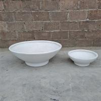 China 10 Inch Fiber Clay Planter Bowl Round Flower Pot for Indoor Outdoor Garden Decoration for sale
