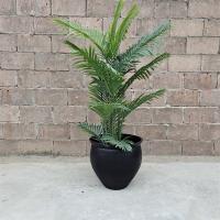 China Fiber Clay Flower Pot 10 Inch Round Planter Box for Indoor Outdoor Garden Decoration for sale