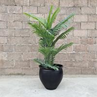 China Fiber Clay Flower Pot 10 Inch Round Planter Box for Indoor Outdoor Garden Decoration for sale