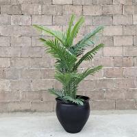 China Fiber Clay Flower Pot 10 Inch Round Planter Box for Indoor Outdoor Garden Decoration for sale