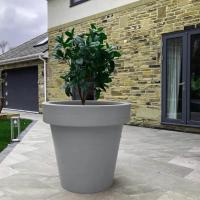 China Fiberglass Planter Box Large Resin Flower Vase Outdoor Custom Logo Size 30pcs MOQ for sale