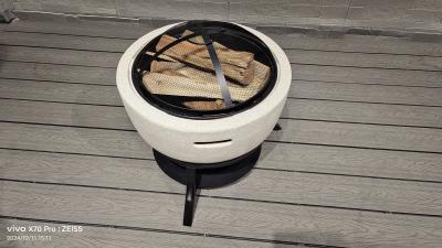 China Quangui QG-FR-02 Fiber Clay Firepit - Round 7-Day Sample Modern Outdoor Heating for sale