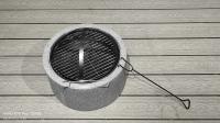 China Quangui QG-FR-04 Outdoor Firepit D600×H380mm Fiber Clay Modern Design with Powder-Coated Finish for sale