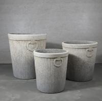 China GRC Cement Planter Pots 41x41x45cm Hand Carved Quadrate for Indoor Outdoor Garden for sale