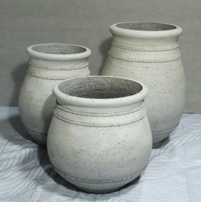China GRC Cement Planter Pots Ancient Style Frost Resistant 54.5x54.5x75cm Outdoor Durable for sale