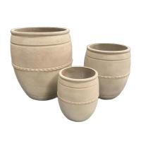 China Quangui GRC Planter Pots 5-6 Years Outdoor Durable Cement Flower Planters with Drainage Holes for sale