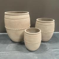 China Quangui GRC Planter Pots 5-6 Years Outdoor Durable Cement Flower Planters with Drainage Holes for sale