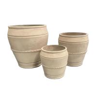 China GRC Planter Pots 5-6 Years Outdoor Hand Carved Cement Plant Holders Frost Resistant for sale