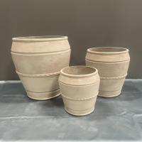 China GRC Planter Pots 5-6 Years Outdoor Hand Carved Cement Plant Holders Frost Resistant for sale
