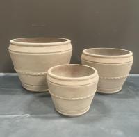 China Hand Carved Cement GRC Planter Pots 5-6 Years Outdoor Durable Flower Planters for sale