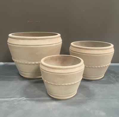 China Hand Carved Cement GRC Planter Pots 5-6 Years Outdoor Durable Flower Planters for sale