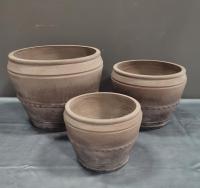 China Hand Carved Cement GRC Planter Pots 5-6 Years Outdoor Durable Flower Planters for sale