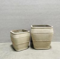 China GRC Flower Planter Ancients Style 38x38x38cm Frost Resistant Cement Pot for sale