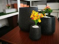 China Enhance Your Garden With Elegant Fiber Clay Planters Round Shape for sale