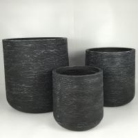 China Fiber Clay Planter D440x390mm Round Custom Color for Patio Garden Indoor Outdoor for sale