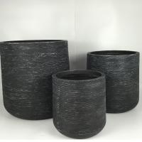 China Fiber Clay Planter D440x390mm Round Custom Color for Patio Garden Indoor Outdoor for sale
