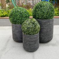 China Fiber Clay Planter D440x390mm Round Custom Color for Patio Garden Indoor Outdoor for sale