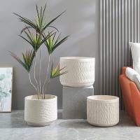 China Fiber Clay Planter D440x390mm Round Custom Color Frost Resistant Indoor Outdoor for sale