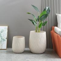 China Frost Resistant Fiber Clay Planter D440x390mm Indoor Outdoor Modern for sale