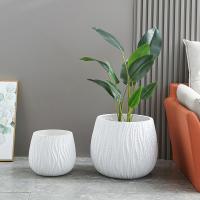 China Frost Resistant Fiber Clay Planter D440x390mm Indoor Outdoor Modern for sale