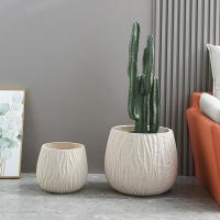 China Frost Resistant Fiber Clay Planter D440x390mm Indoor Outdoor Modern for sale