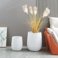 China Frost Resistant Fiber Clay Planter D440x390mm Indoor Outdoor Modern for sale