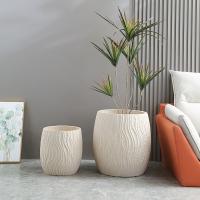 China Frost Resistant Fiber Clay Planter D440x390mm Indoor Outdoor Modern for sale