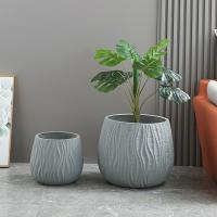 China Frost Resistant Fiber Clay Planter D440x390mm Indoor Outdoor Modern for sale