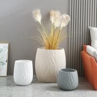 China Frost Resistant Fiber Clay Planter D440x390mm Indoor Outdoor Modern for sale