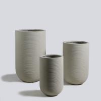 China Frost Resistant Fiber Cement Garden Pots 42x42x70H GRC Planter for Indoor Outdoor for sale