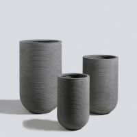 China Frost Resistant Fiber Cement Garden Pots 42x42x70H GRC Planter for Indoor Outdoor for sale