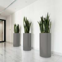 China Custom Fiberglass Flower Planter Round Square Rectangular Vase Pot for Garden Indoor Outdoor for sale